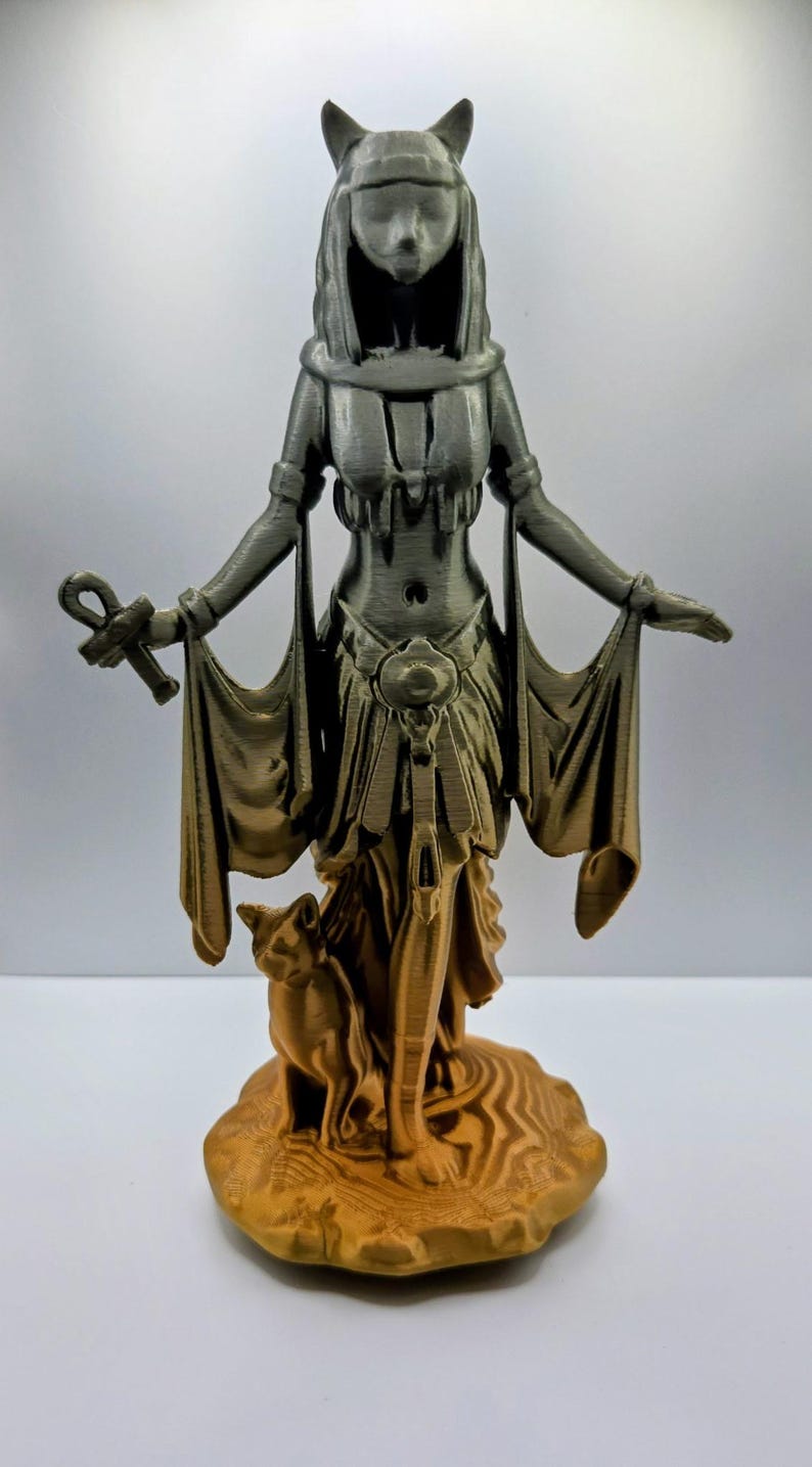 Bastet Egyptian Goddess Statue 3D Printed Altar Decor Cat Goddess of ...