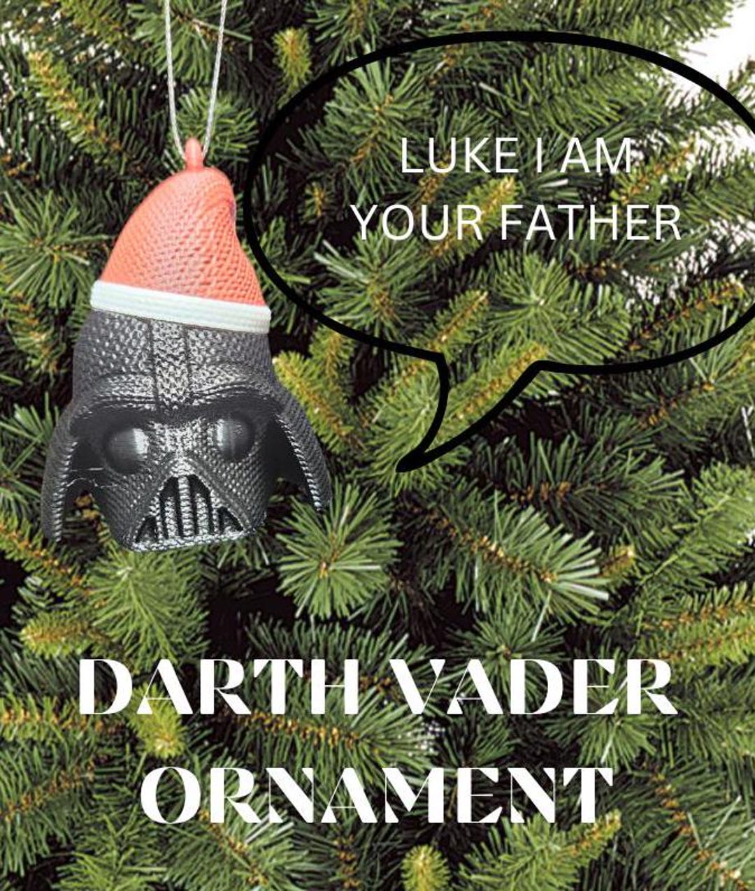 Darth Vader Christmas Ornament 3D Printed Star Wars Santa Hat ...