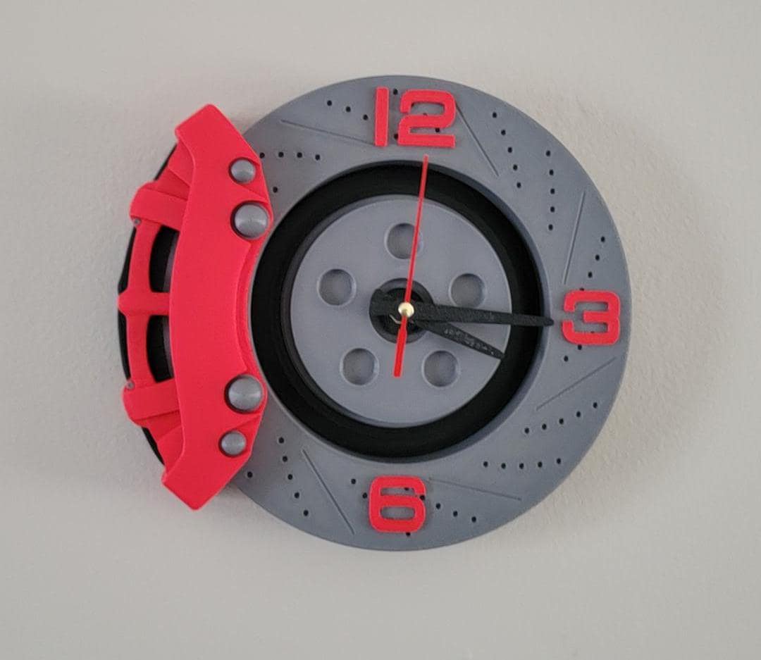 3D Printed Brake Rotor Wall Clock – Car Enthusiast Decor, Mechanic Gift ...