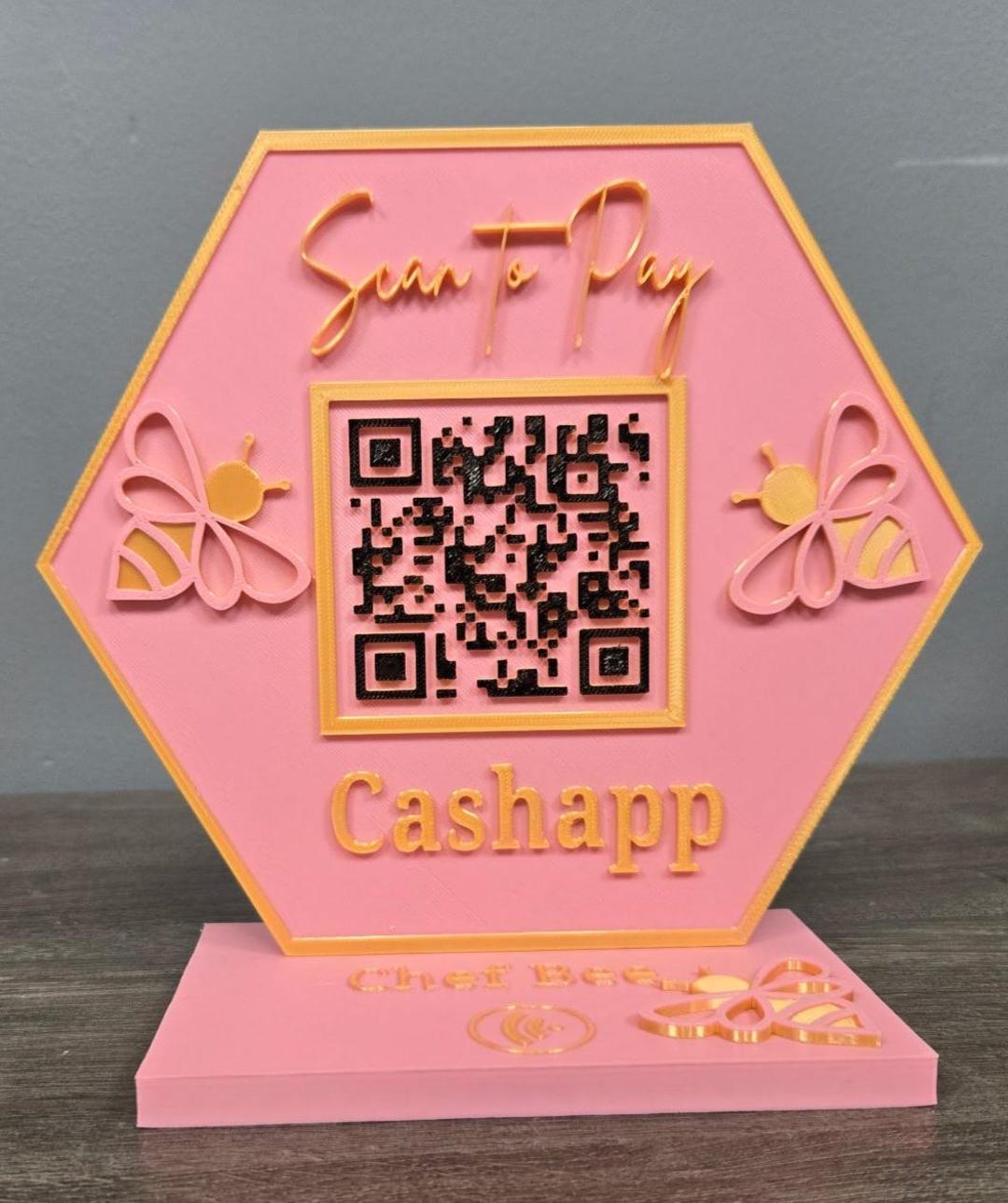 Custom QR Code Payment Sign – 3D Printed Display W/ Optional NFC | Scan ...