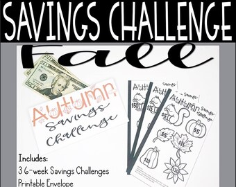 I Spy Fall Savings Challenge and Cash Envelope, Printable Savings ...