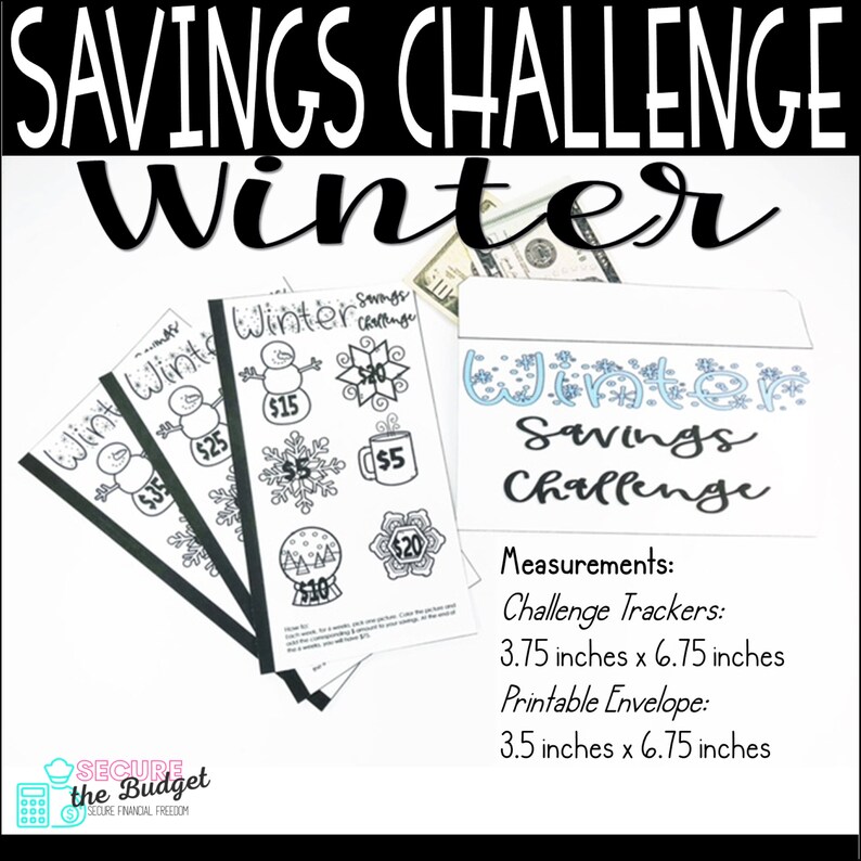 Winter Savings Challenge Envelope and Trackers - Etsy