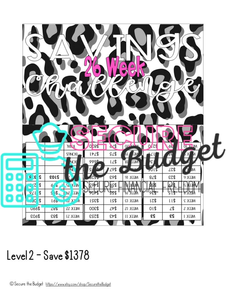 26 Week Savings Challenge Printable Envelopes - Etsy