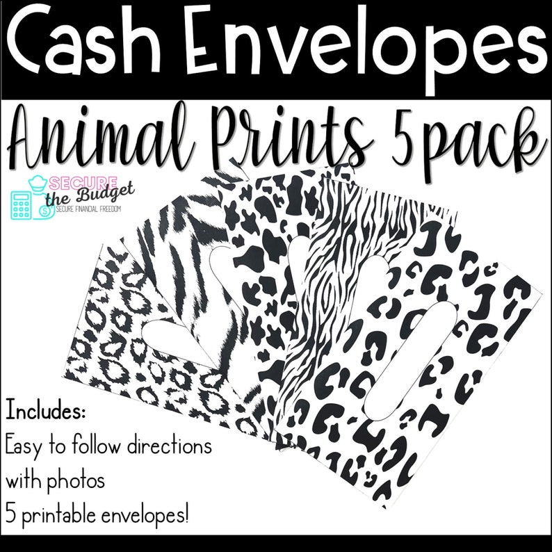 5 Pack Printable Cash Envelopes - Etsy