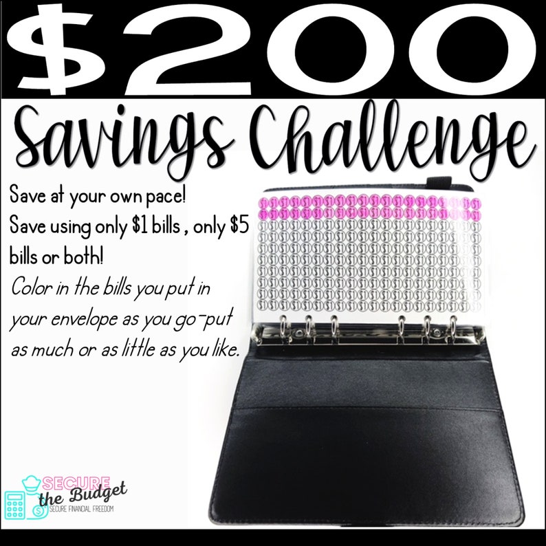 200 Dollar Savings Challenge Printable Envelopes - Etsy