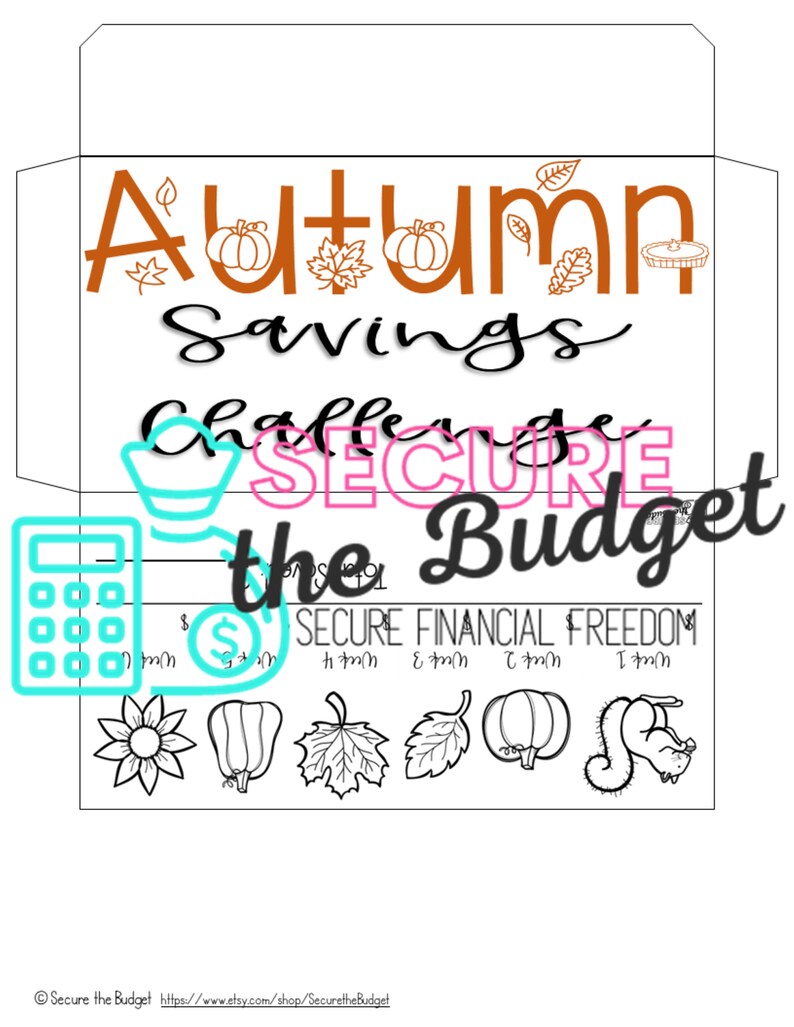 Fall Savings Challenge Envelope and Trackers - Etsy