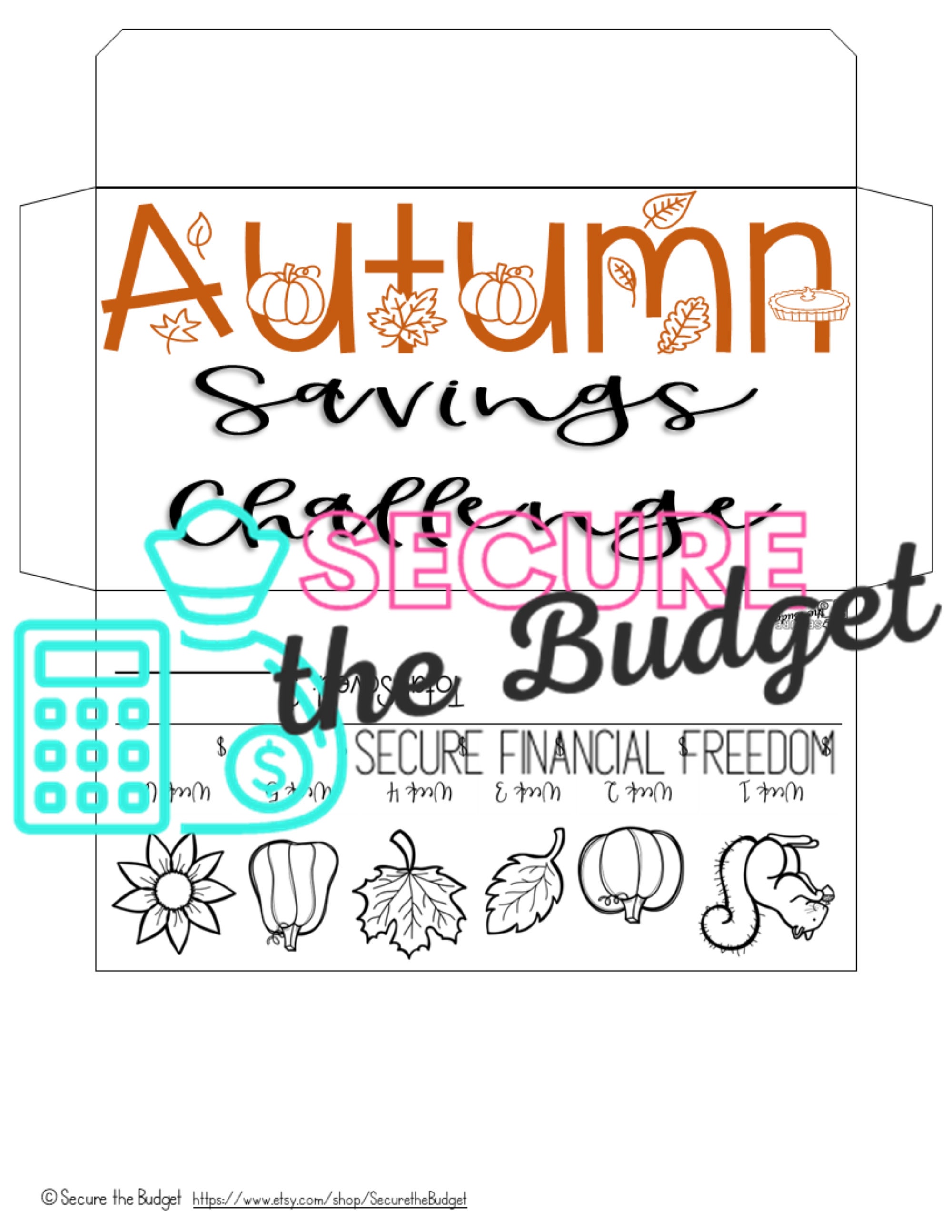 Fall Savings Challenge Envelope and Trackers - Etsy
