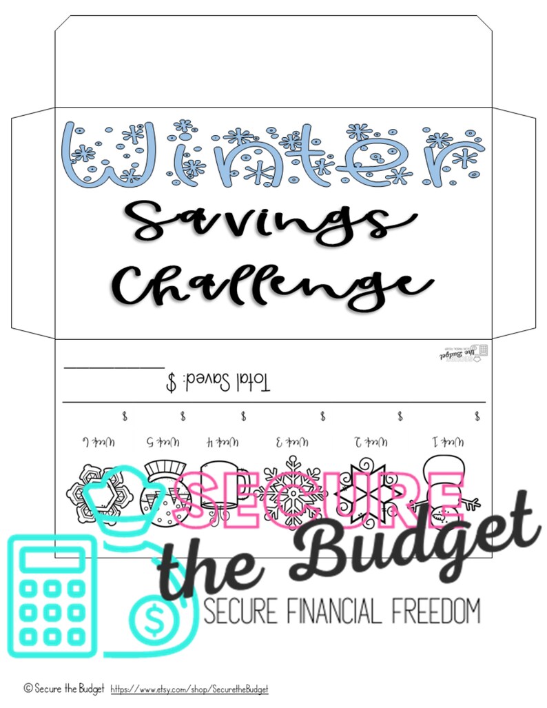 Winter Savings Challenge Envelope and Trackers - Etsy