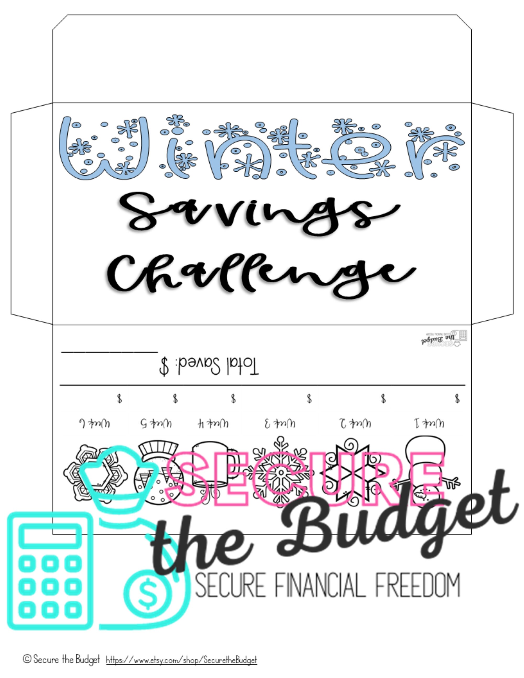 Winter Savings Challenge Envelope and Trackers - Etsy