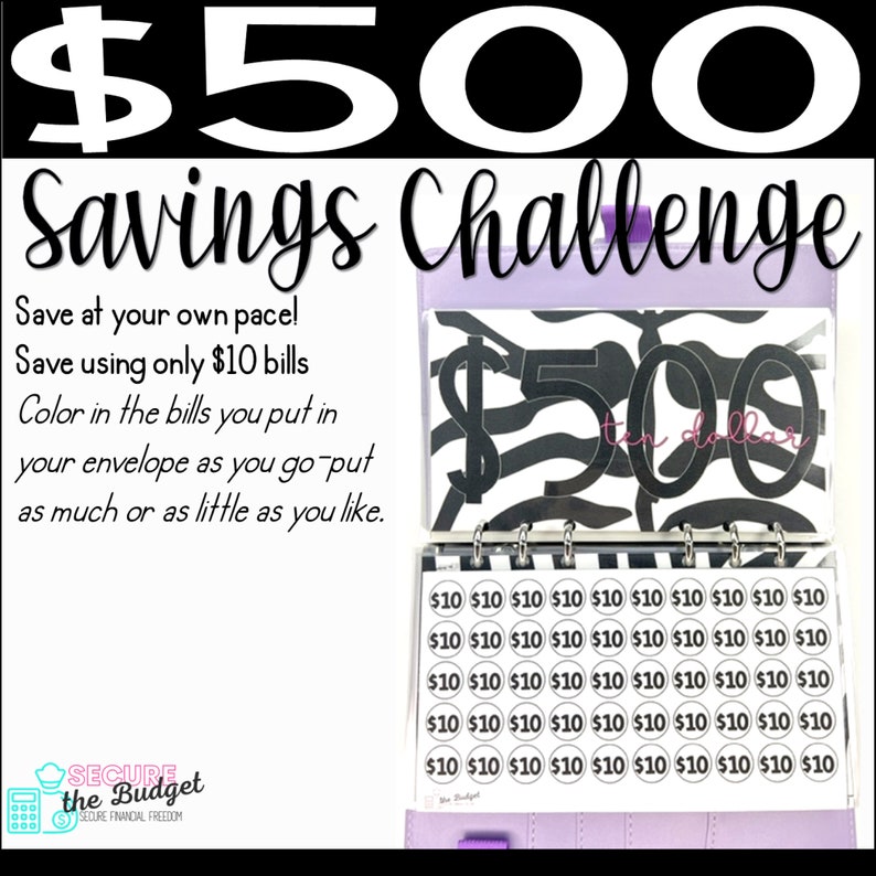 500 Dollar Savings Challenge Printable Envelopes - Etsy