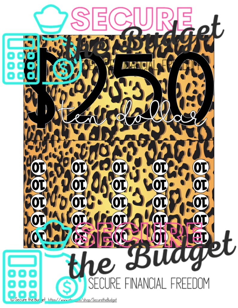 250 Dollar Savings Challenge Printable Envelopes - Etsy