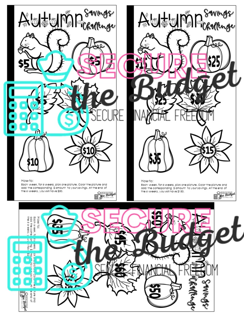 Fall Savings Challenge Envelope and Trackers - Etsy