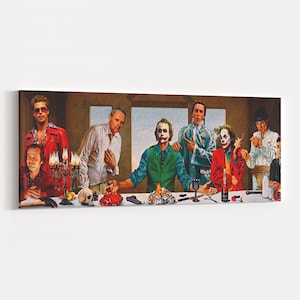Bad Movie Characters Last Supper Poster, Joker, Tyler Durden, Thomas ...