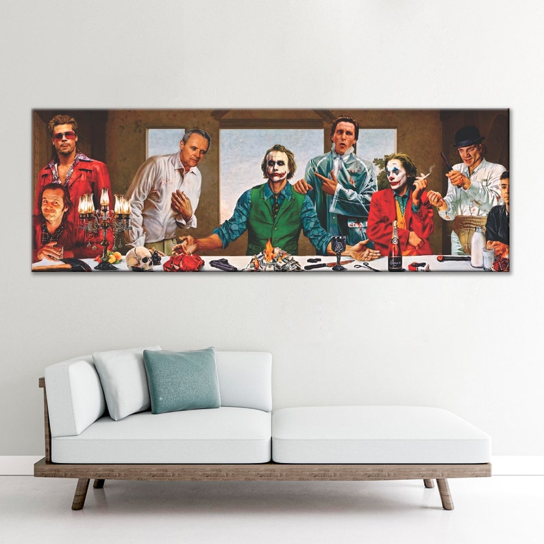 Bad Movie Characters Last Supper Poster, Joker, Tyler Durden, Thomas ...