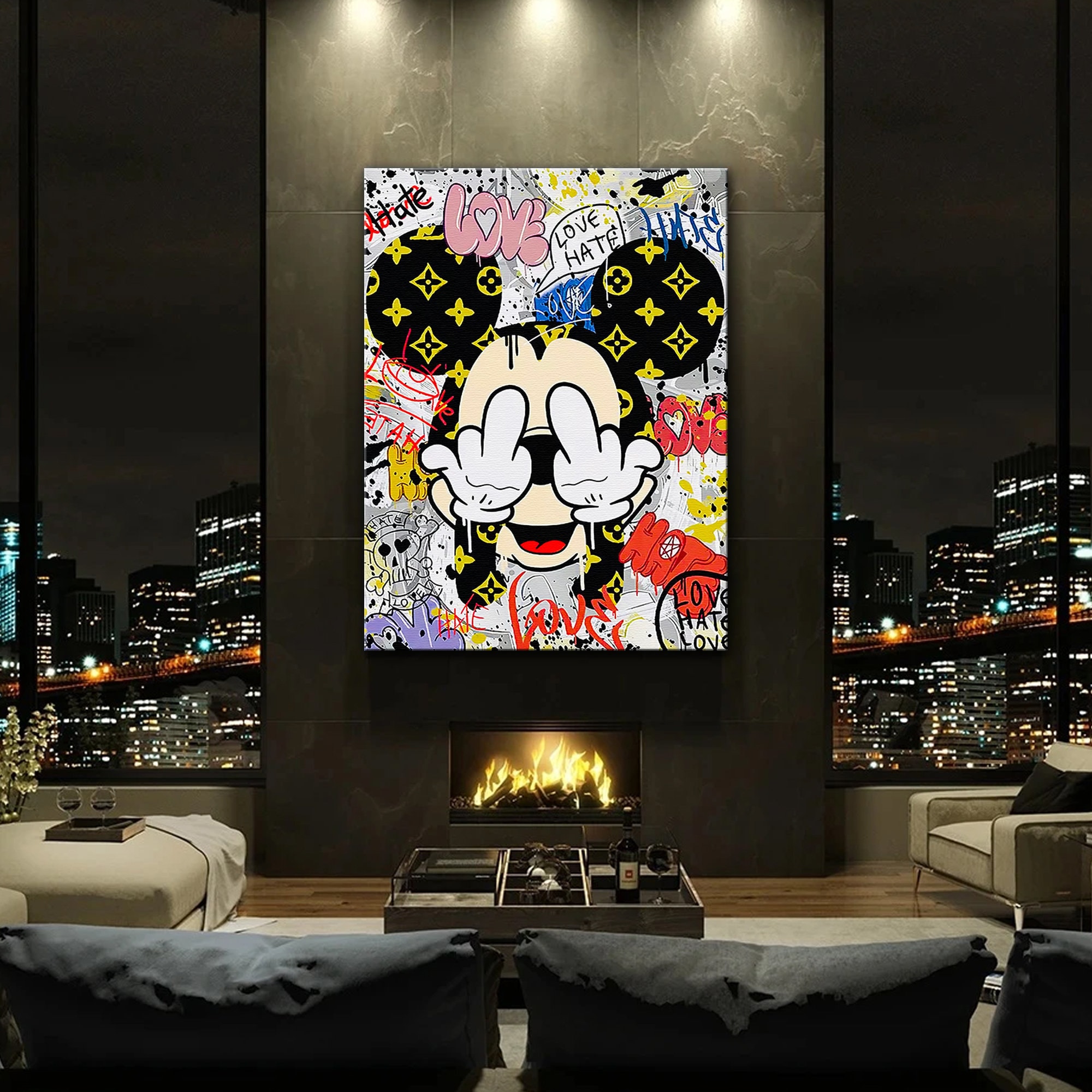 Banksy Mickey Mouse Modern Pop Art Graffiti Canvas Mickey - Etsy UK