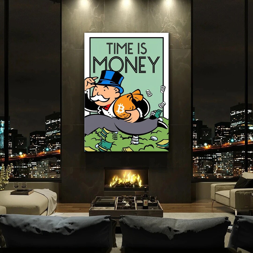 Time is Money Mr. Monopoly, Money Pop Art Luxury Canvas Print, Graffiti ...