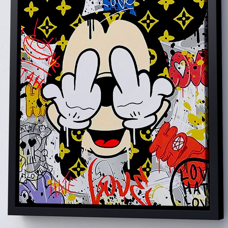 Banksy Mickey Mouse Modern Pop Art Graffiti Canvas Mickey - Etsy UK