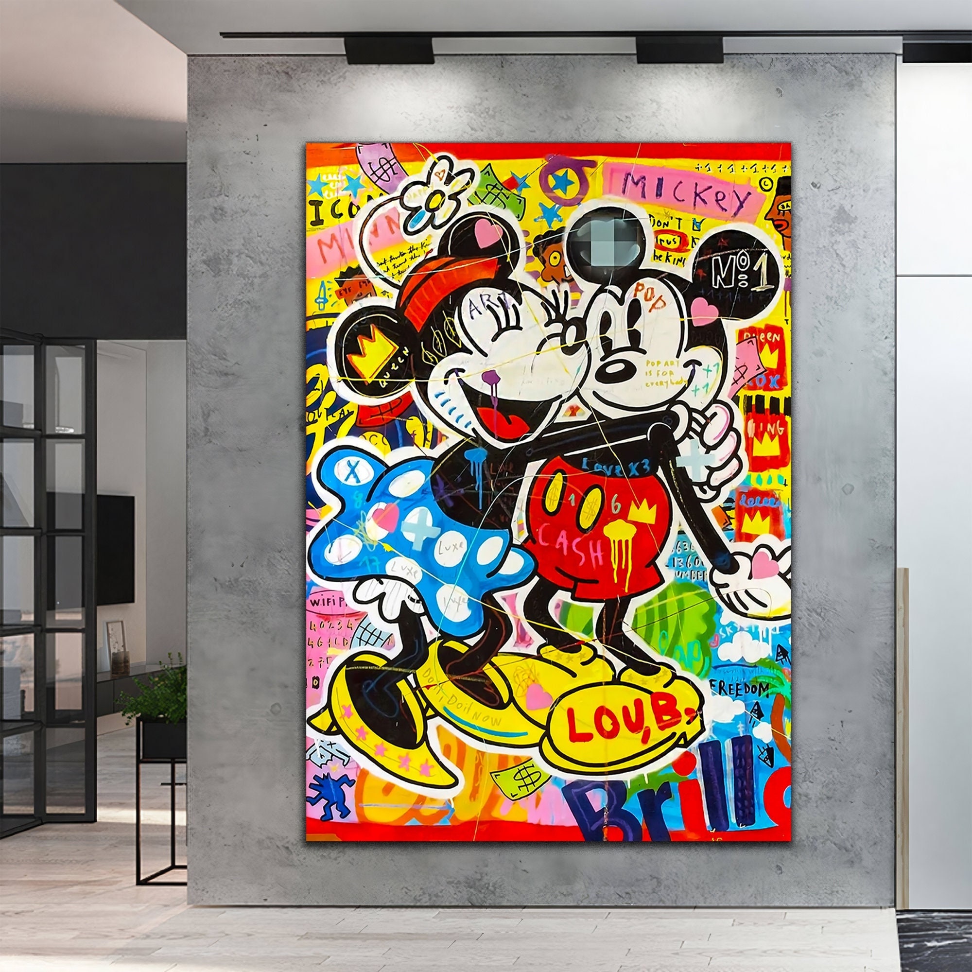 Banksy Mickey and Minnie Mouse Pop Art Canvas Print Mickey Mouse Pop ...