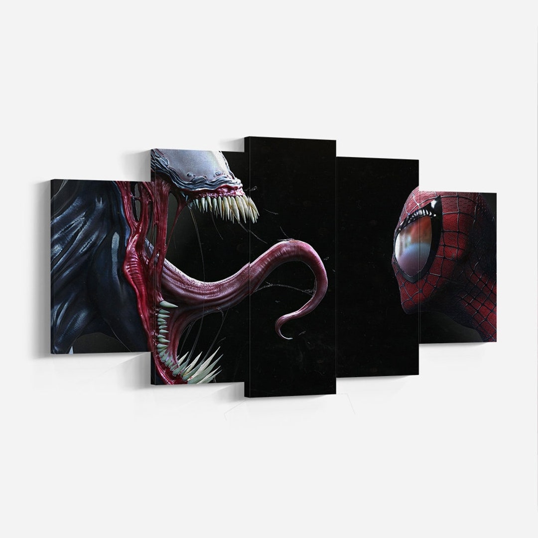 Venom Vs Spider-man Poster, Marvel Canvas Wall Decor, Movie Poster ...
