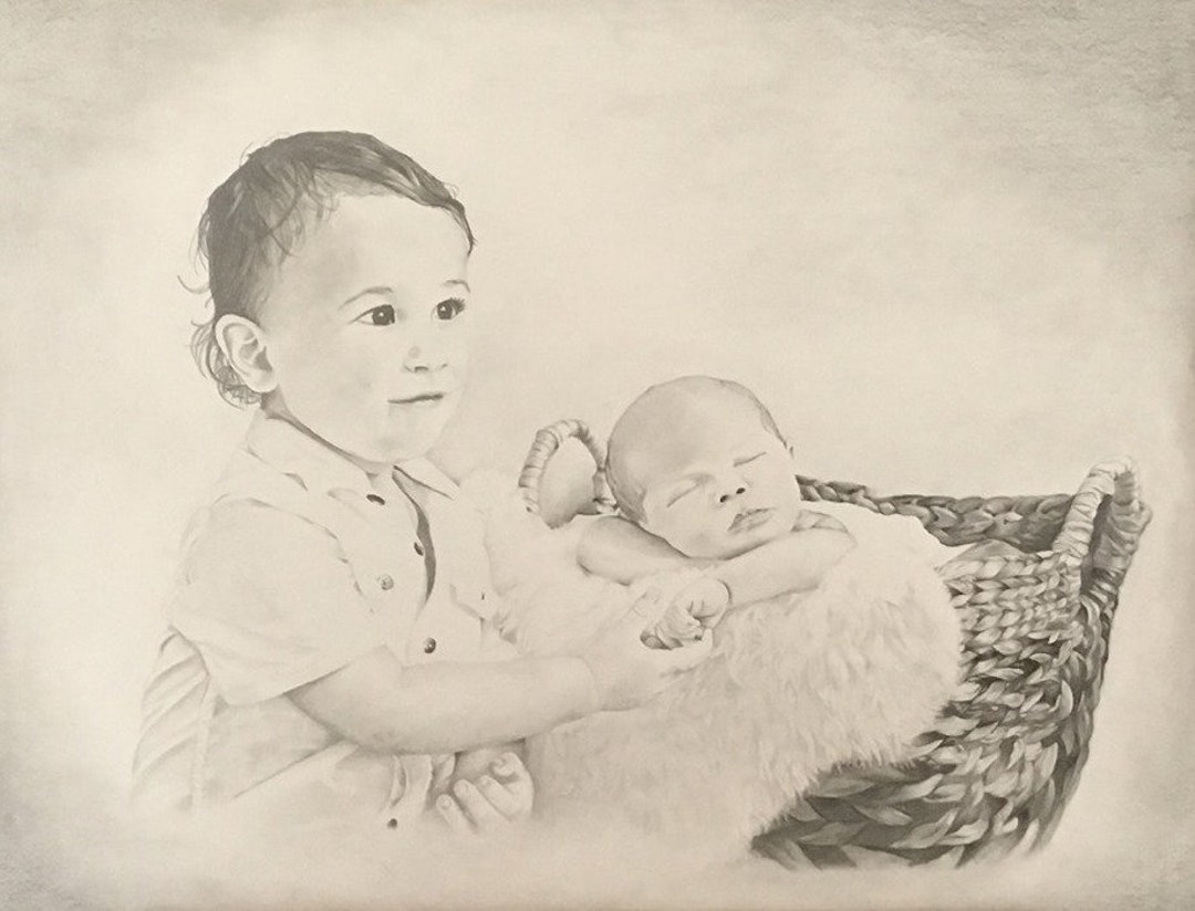 Custom Hand Drawn Portrait - Etsy