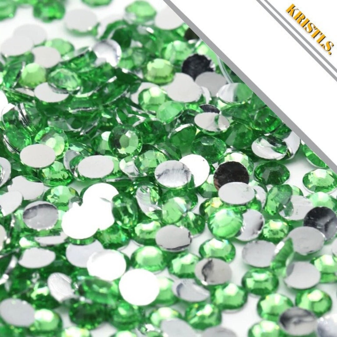 High Quality Crystal BRIGHT GREEN Rhinestones Loose Flat Back No Hot ...