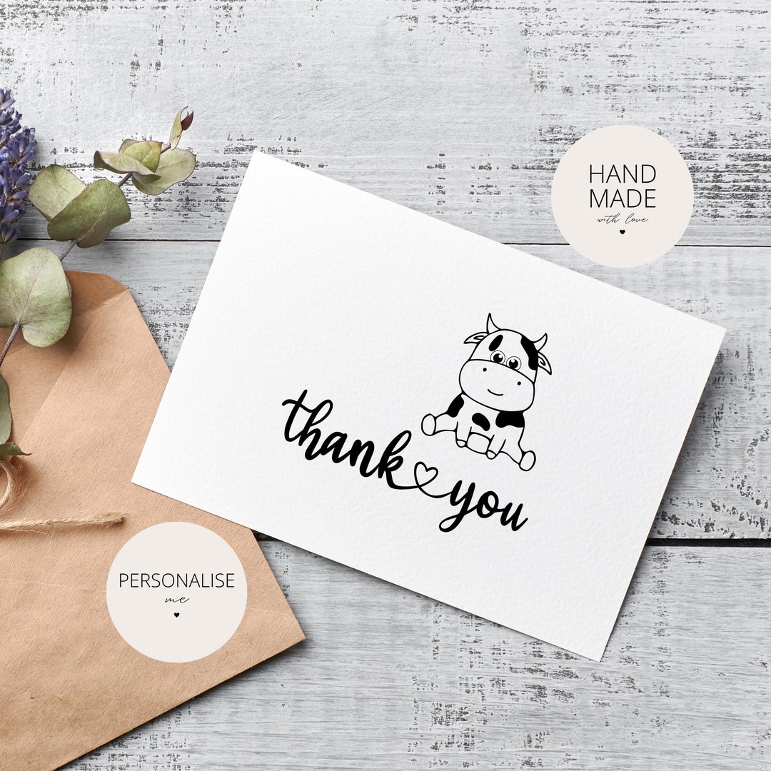 Cute Cow Thank You Card Funny Cow Card Best Friend Card for Her Cow ...