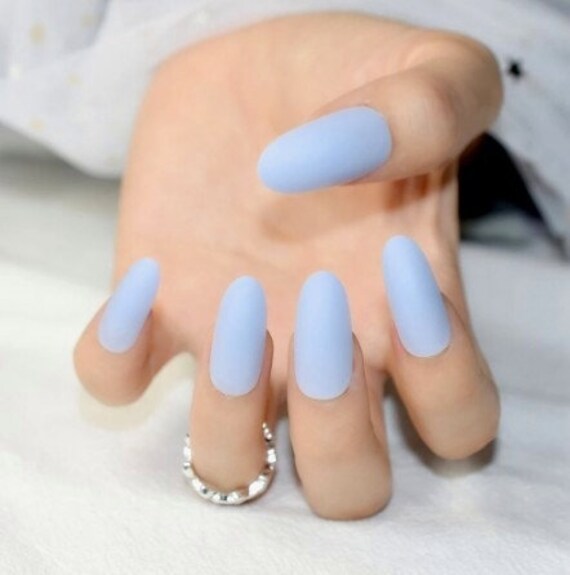 Light Blue Matte Nails