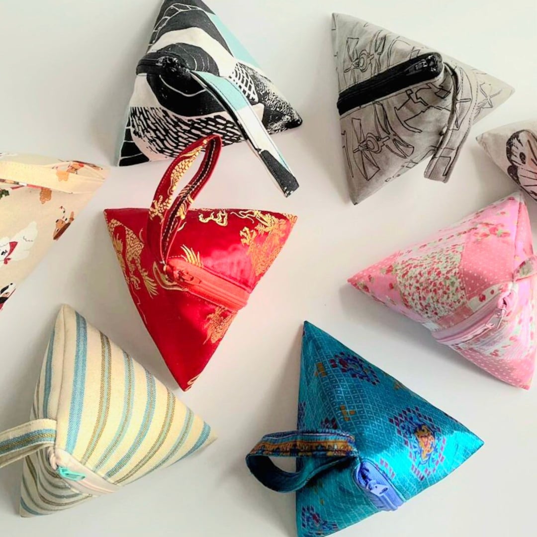 Pyramid Zip Pouch - Notions Pouch, Small Cosmetic Bag, Accessories ...