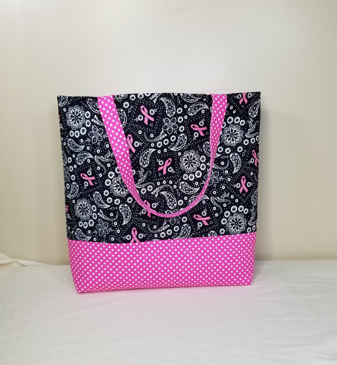 Breast Cancer Awareness Pink Ribbon Tote Bag - Etsy