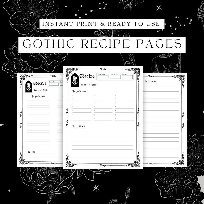 Pretty Recipe Printable - Etsy