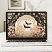 Neutral Halloween Bats Floral Desktop Wallpaper Background Art Instant ...
