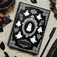 Personalized Custom Name Ghost Gothic Goth Spiral Notebook | Whimsigoth ...