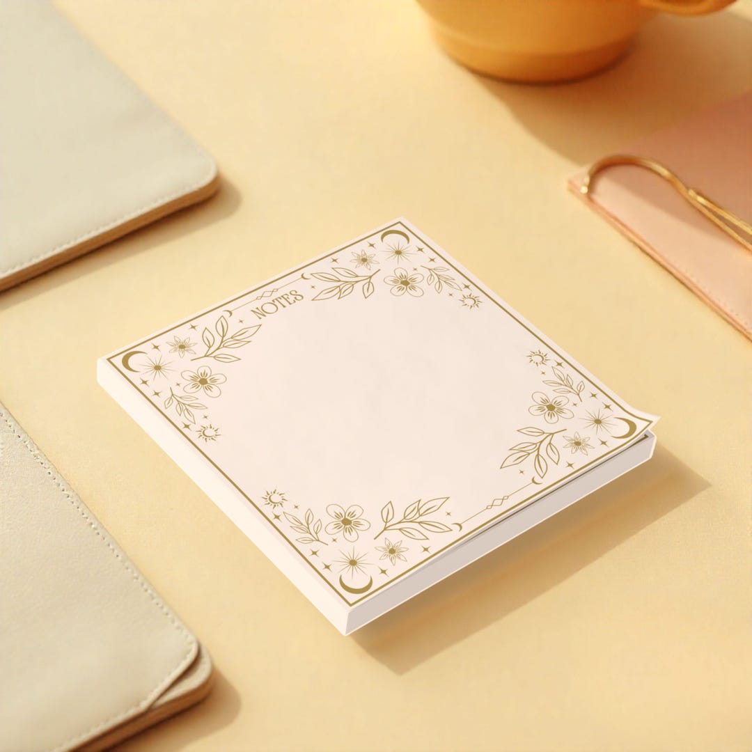 Celestial Floral Post-it® Sticky Notes Notepad Girly Floral Astrology ...