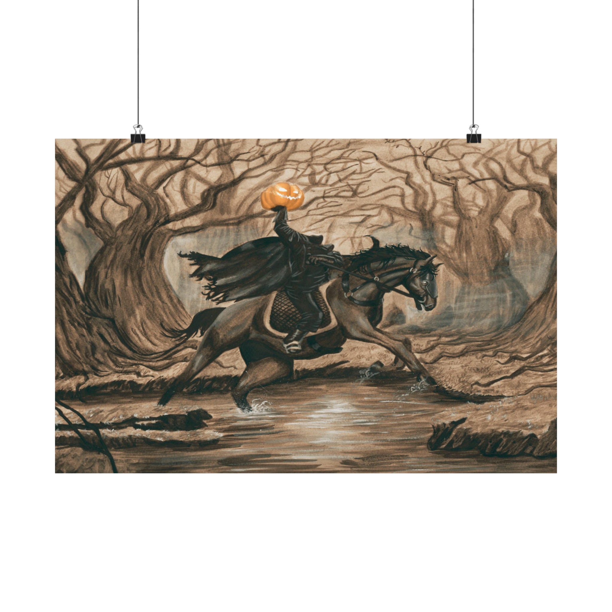 Legend of Sleepy Hollow Headless Horseman Neutral Halloween Fine Art ...