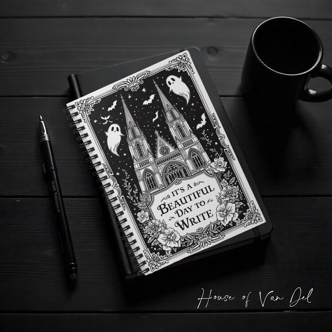 Gothic Ghost Spiral Notebook "it's a Beautiful Day to Write" Junk ...