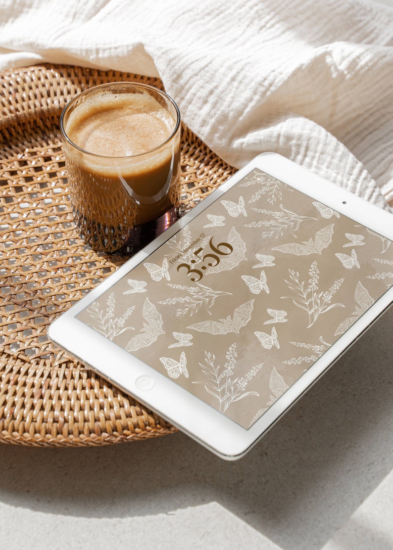 Whimsigoth Tablet Wallpaper Art Bats Butterflies Goth Spring Floral ...