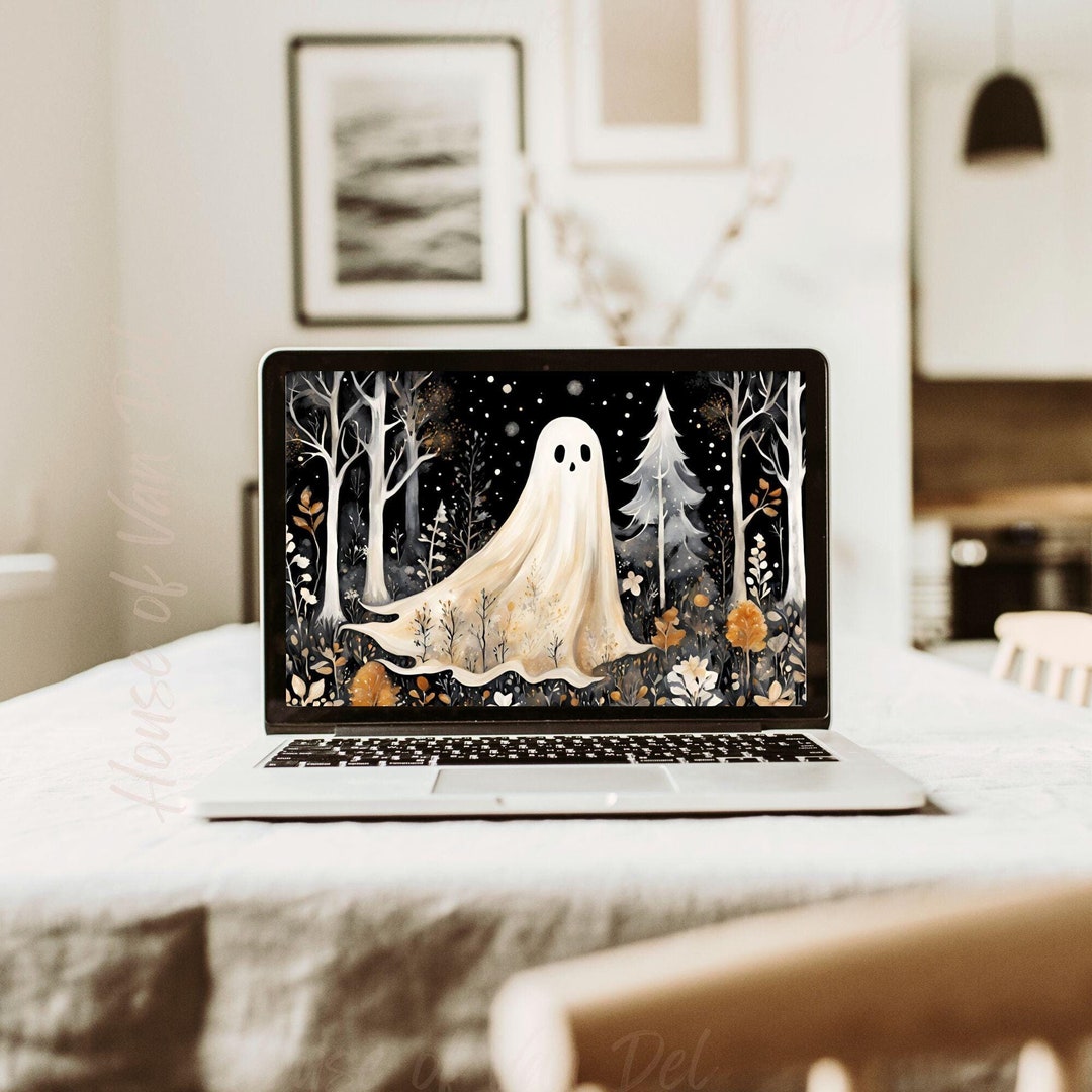 Ghost in Winter Forest Creepmas Gothmas Desktop Computer Imac MacBook ...