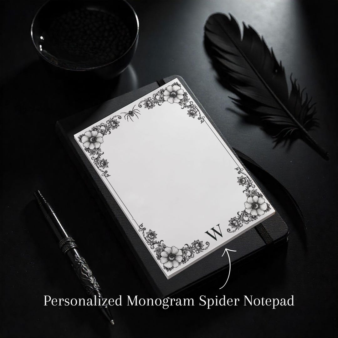 Personalized Custom Post-it® Notes Spider Sticky Notes Monogram Gothic ...
