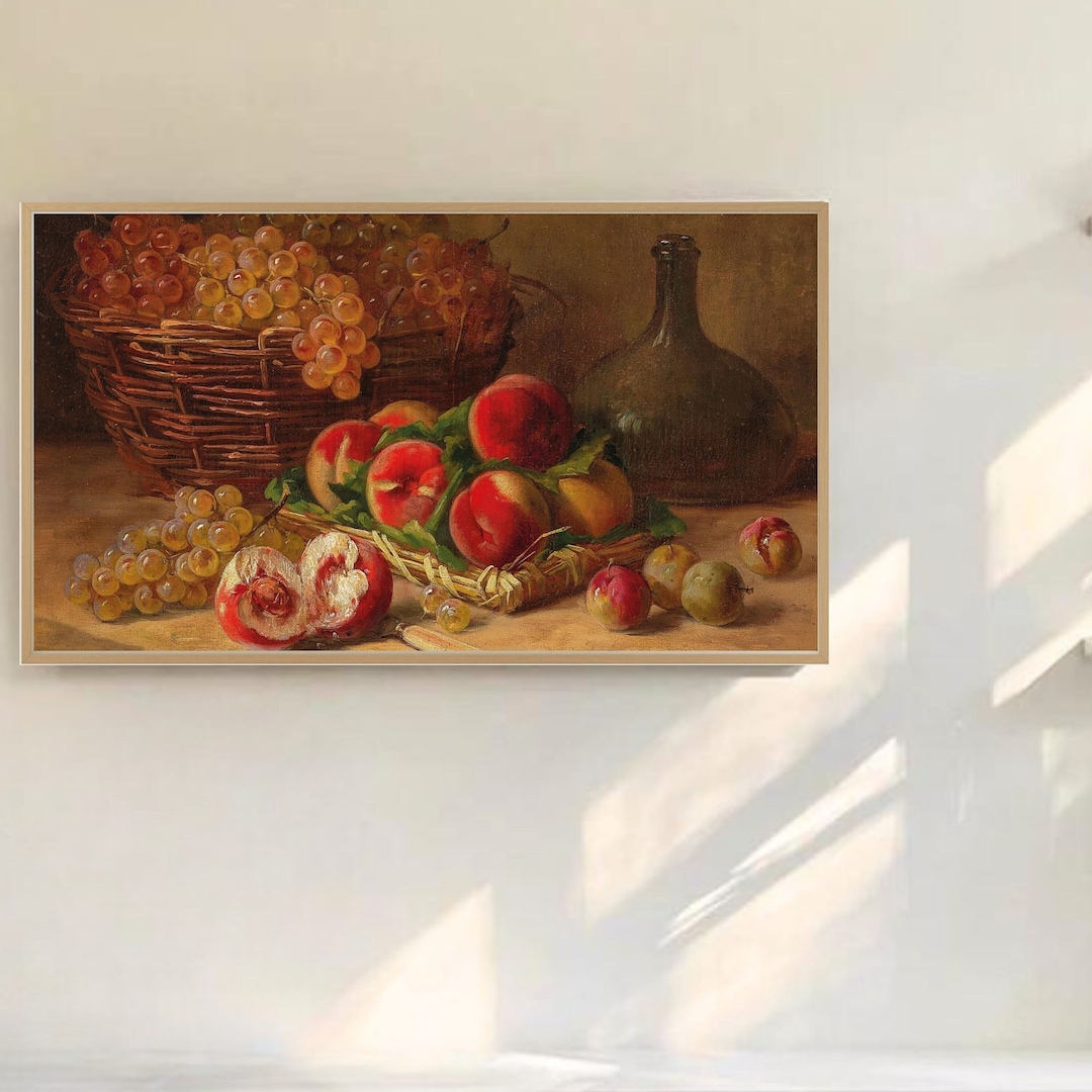 Samsung Frame TV Art Picture Vintage Oil Painting Fruit Floral Still ...