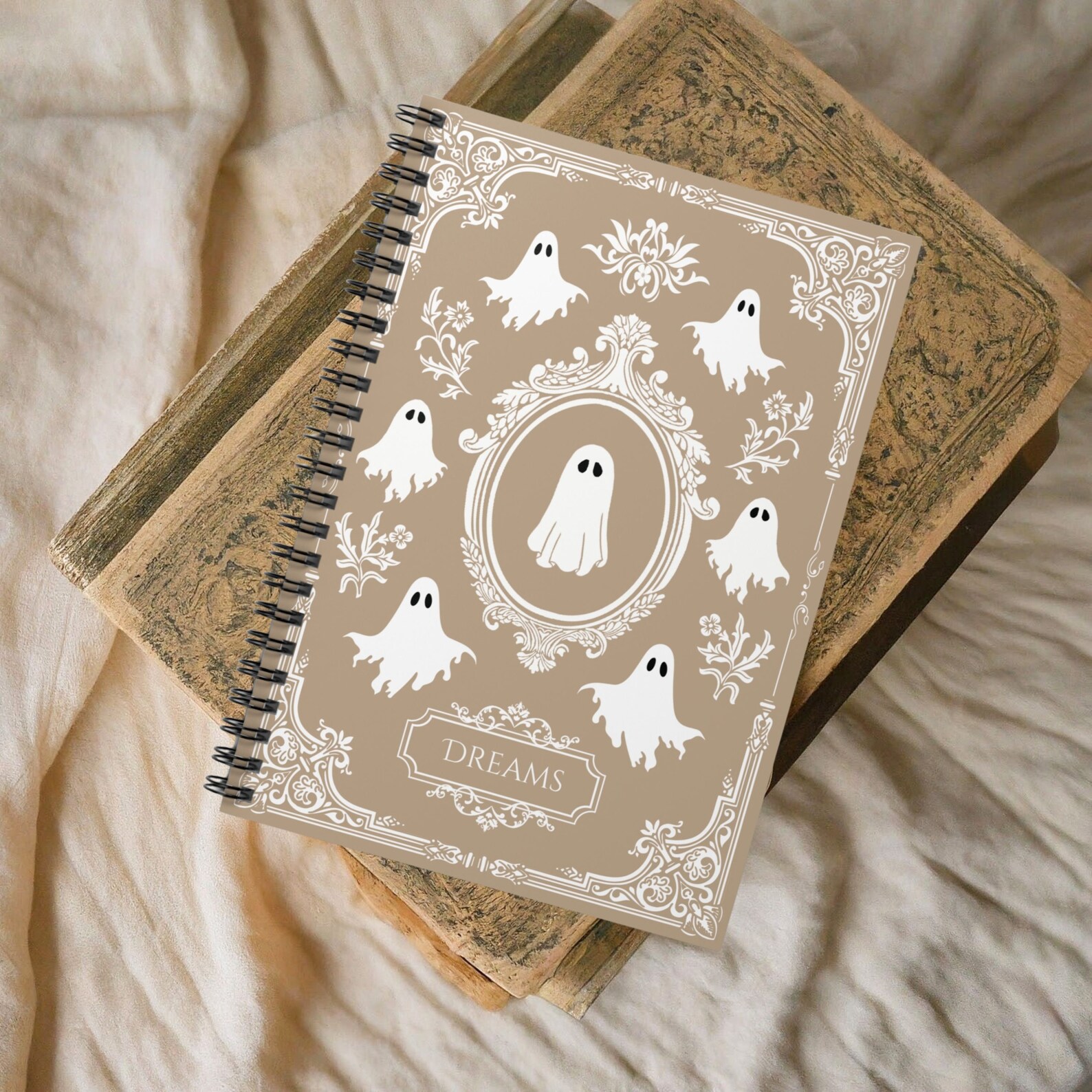 Personalized Custom Name Ghost Gothic Goth Neutral Spiral Notebook ...