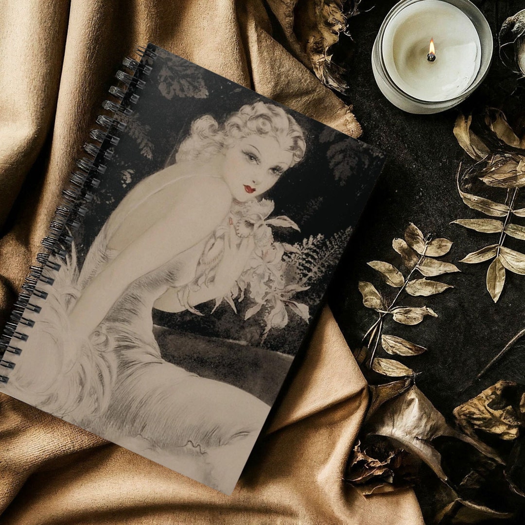 Spiral Notebook Vintage 1920's Pinup Girl Gothic Goth Journal Ruled ...