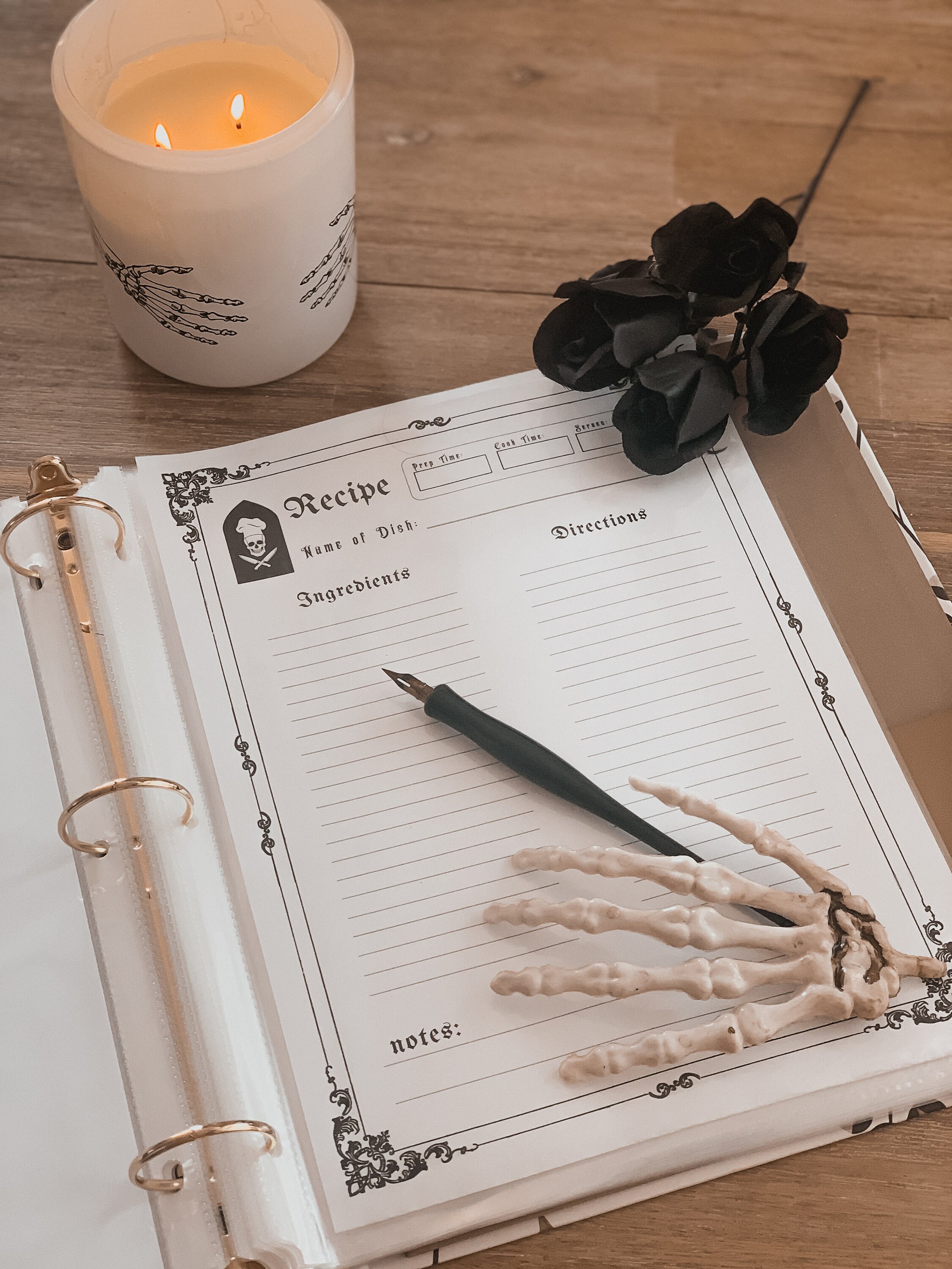 Gothic Recipe Pages Instant Download Printable Recipe Sheet Set Goth ...