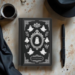 Personalized Custom Name Ghost Gothic Goth Passport Cover Holder ...