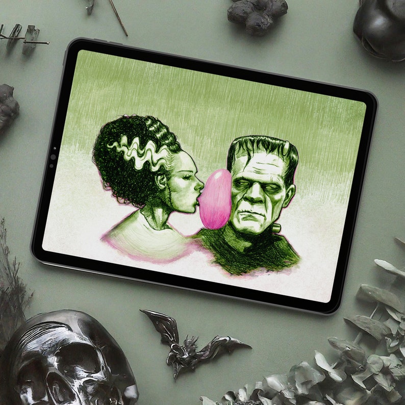 Gothic Tablet Wallpaper Art Goth Bubblegum Frankenstein's Pop Sketch ...