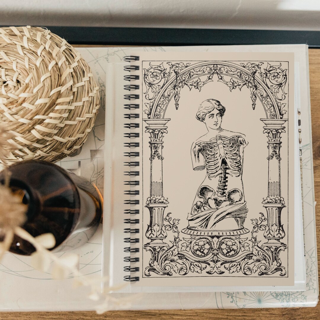 Gothic Greek Goddess Mythology Skeleton Statue Spiral Notebook Light ...