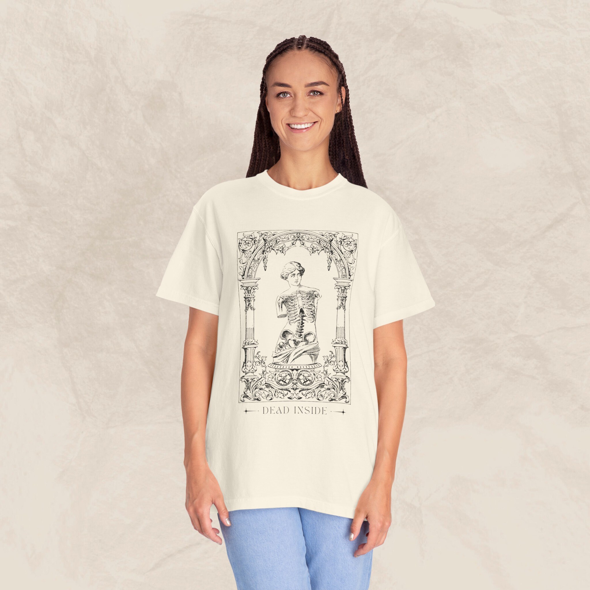 Ivory Gothic Greek Mythology Skeleton Statue Chic Dark Academia Graphic ...