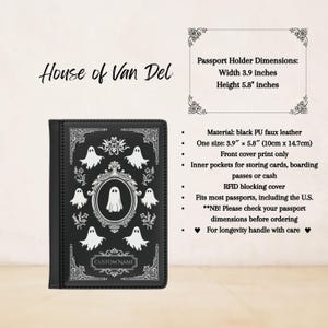 Personalized Custom Name Ghost Gothic Goth Passport Cover Holder ...