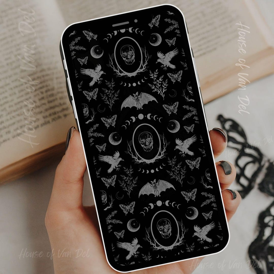 Dark Academia Goth Aesthetic Skulls Crows Butterfly Botanical Gothic ...