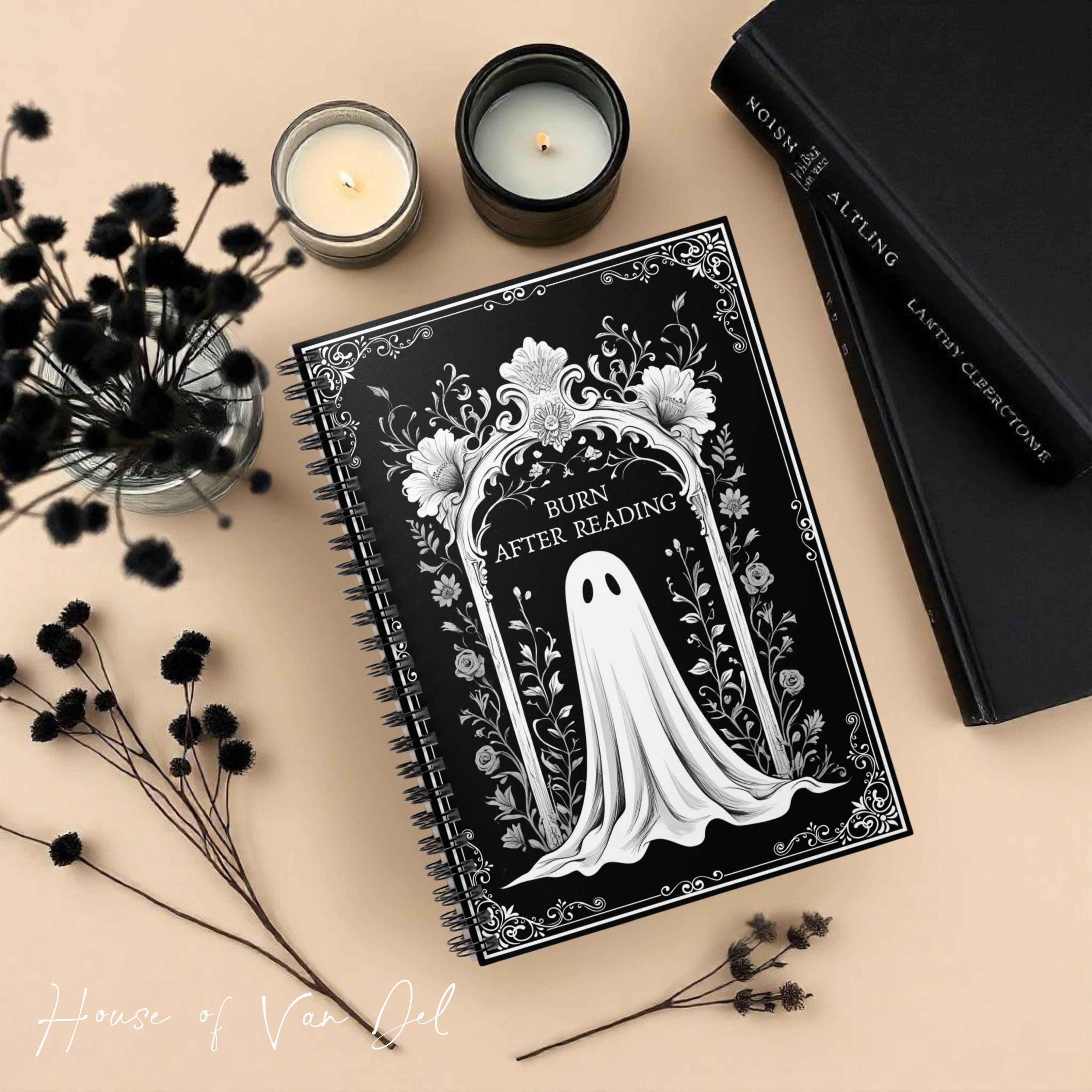 Personalized Custom Name Ghost Floral Spiral Notebook | Junk Journal ...