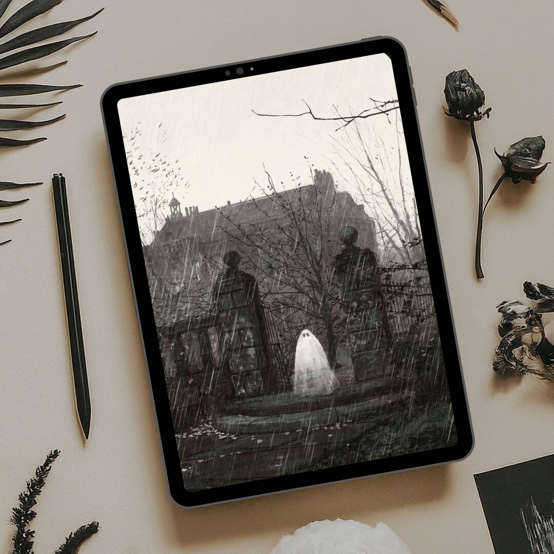 Whimsigoth Tablet Wallpaper Ghost Haunted Mansion Spring iPad Home Lock ...